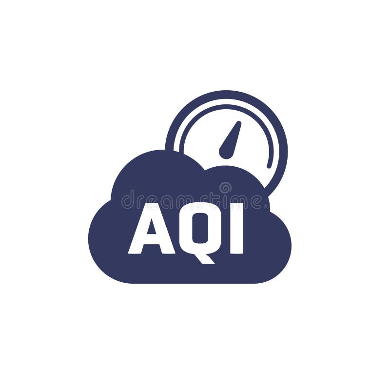 Air Quality Index, AQI Icon on White Stock Vector - Illustration of ...