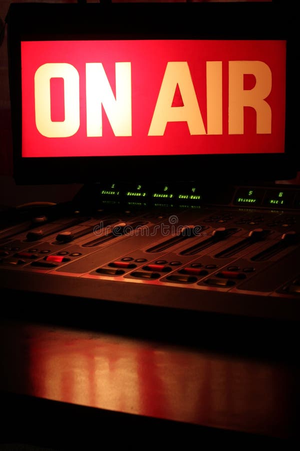 On Air Radio Studio Vertical Stock Photo - Image of broadcast, cast ...