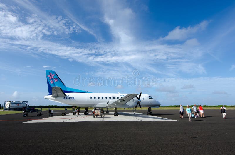 Reisende, Die Air Rarotonga-Flug Verschalen Redaktionelles Stockbild ...