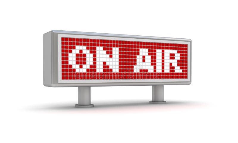 On Air - red warning plate stock illustration. Illustration of plate ...