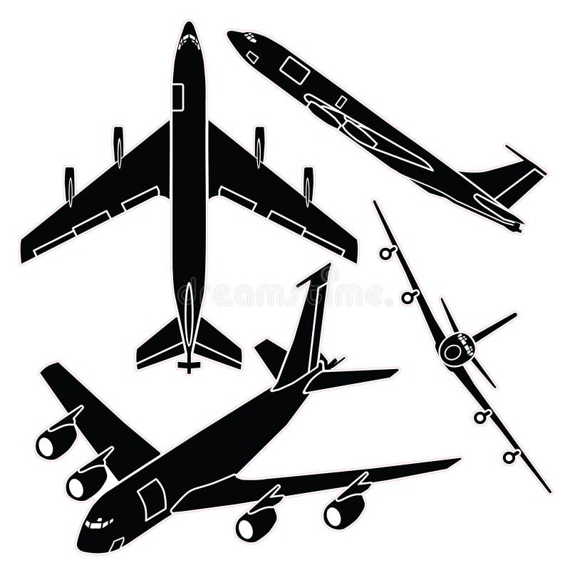 Air Refueling Military Airplane Vector Set for Laser Cut Stock Vector ...