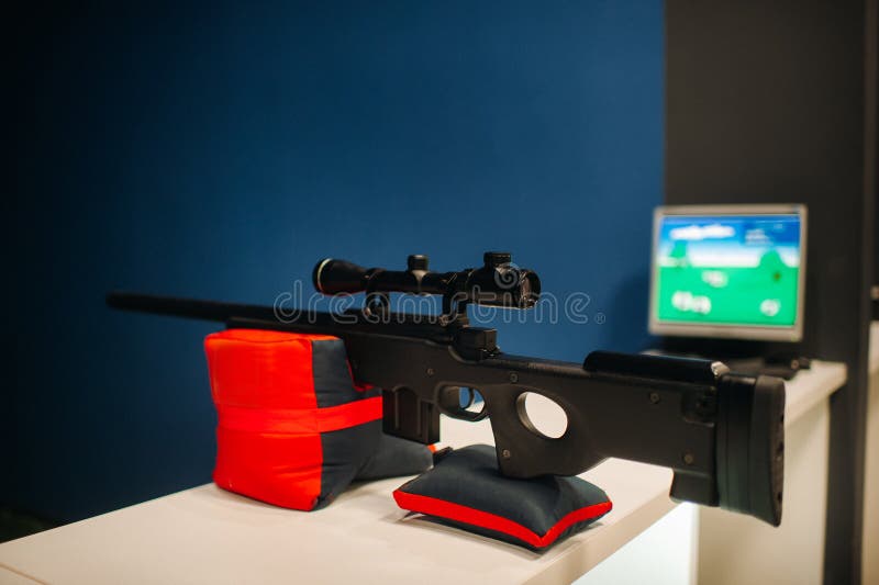 An Air Rifle for Shooting at a Shooting Range is Ready.Shooting Range ...