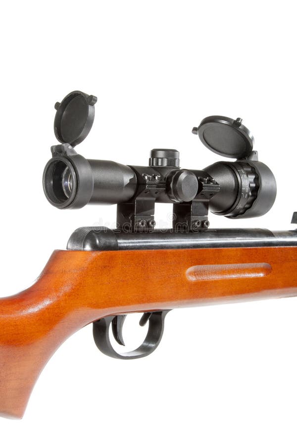 Air Rifle with a Telescopic Sight and a Wooden Stock Photo - Image of ...