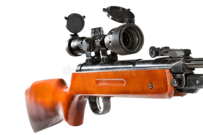 Air Rifle with a Telescopic Sight and a Wooden Stock Photo - Image of ...
