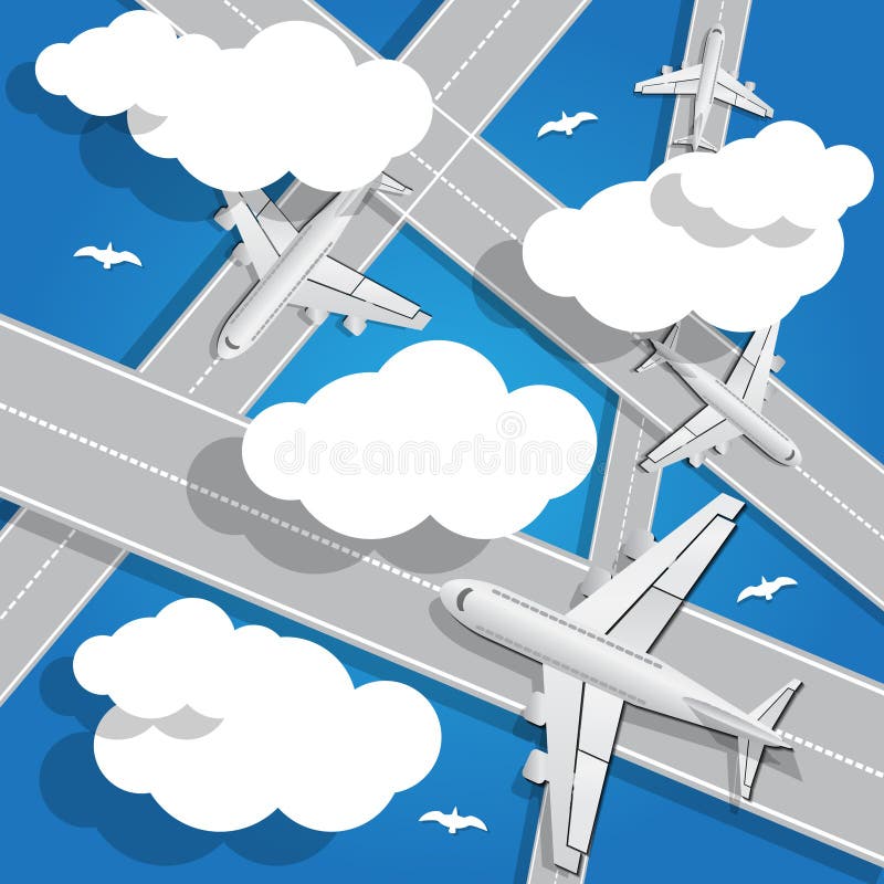 Air roads. stock vector. Illustration of plane, road - 144691377
