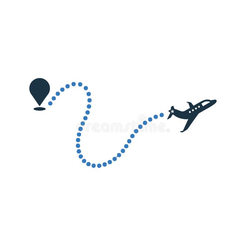 Air, Route, Plane, Flight Icon. Simple Editable Vector Illustration ...
