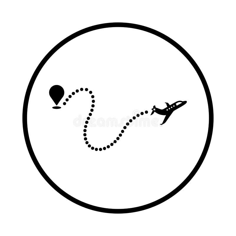 Air, Route, Plane, Flight Icon. Black Vector Graphics Stock ...