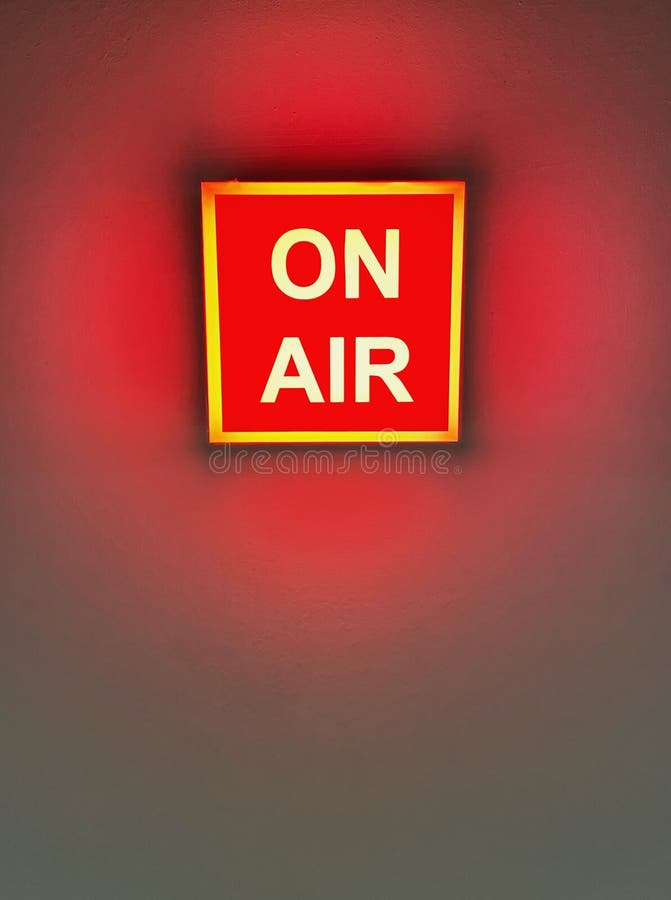 On air sign stock image. Image of illuminated, filming - 355762251