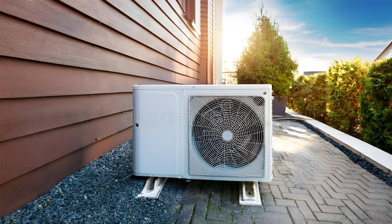 Air Source Heat Pump Residential Appliance Building Stock Illustration ...