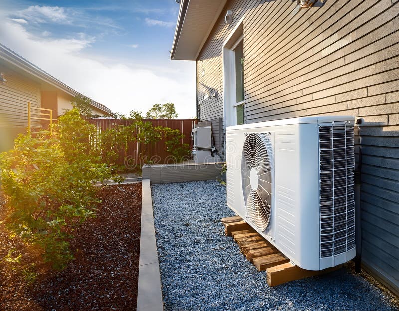 Air Source Heat Pump Residential Appliance Building Stock Illustration ...