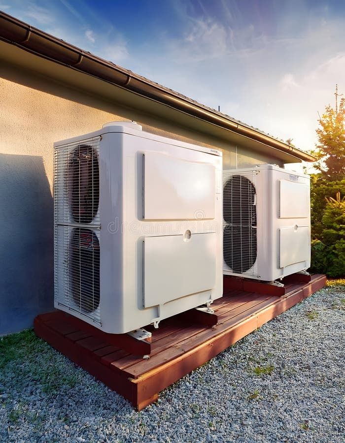 Air Source Heat Pump Residential Appliance Building Stock Illustration ...