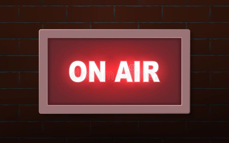 On Air Studio Broadcast Light Stock Illustration - Illustration of live ...