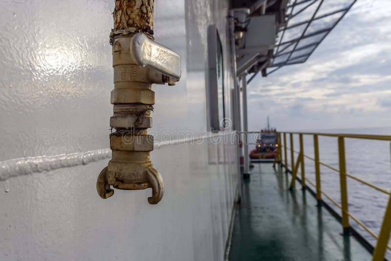 Air Supply Piping with Chicago Coupling on Board a Construction Work ...