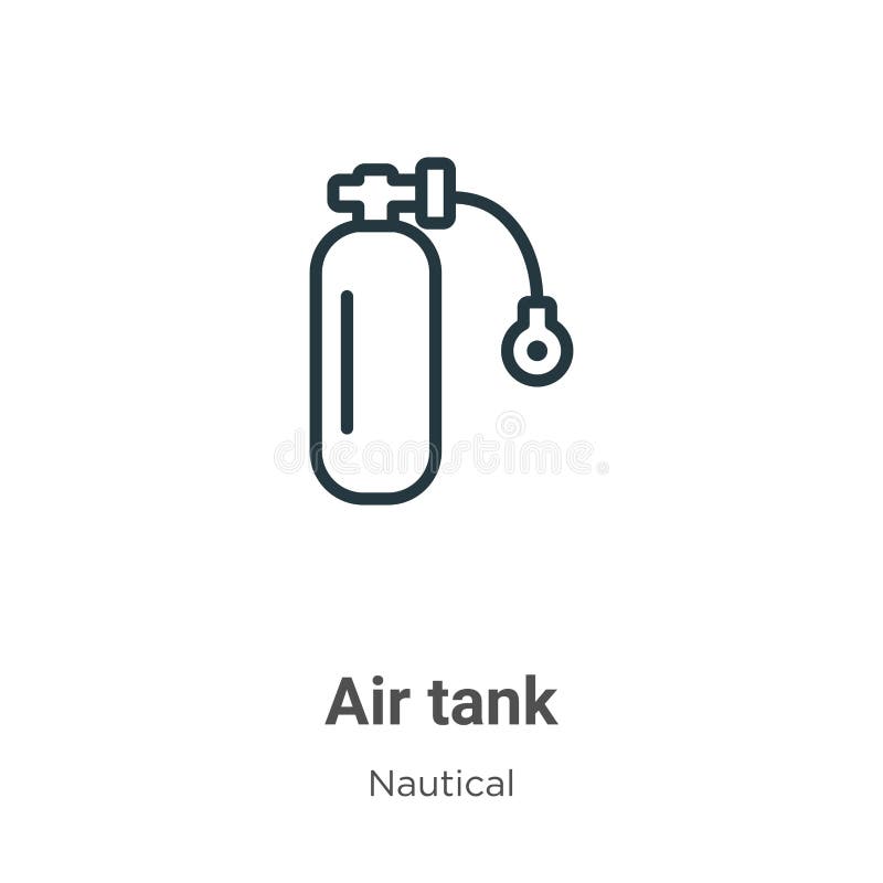 Air Tank Outline Vector Icon. Thin Line Black Air Tank Icon, Flat ...
