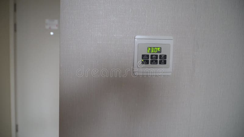 Air Temperature Display.air Conditioner with Remote Control Stock ...