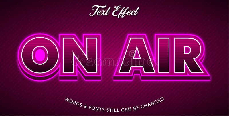 On Air Editable Text Effect Style Stock Vector - Illustration of sign ...