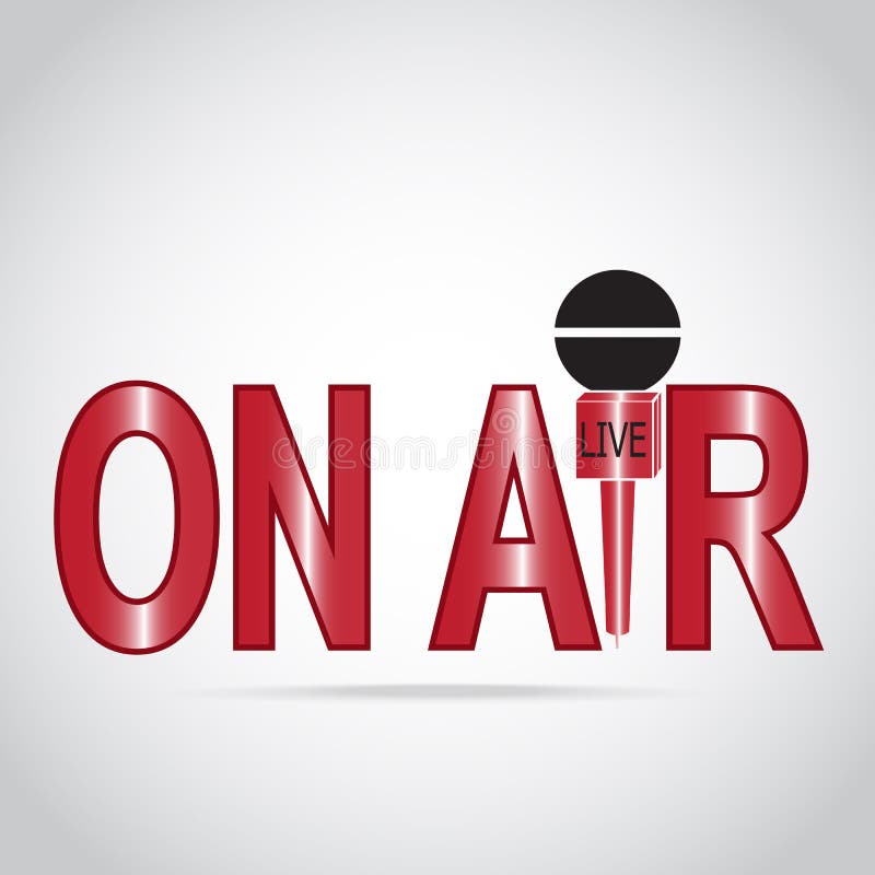 On Air Text and Microphone Icon, Journalist Concept Stock Vector ...