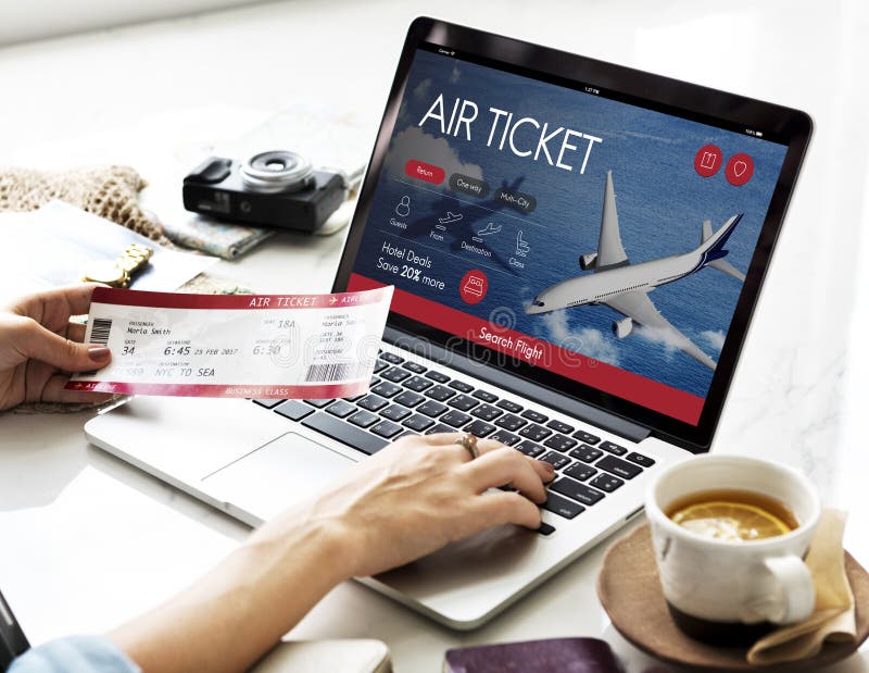 Air Ticket Flight Booking Concept Stock Image - Image of plane, trip ...