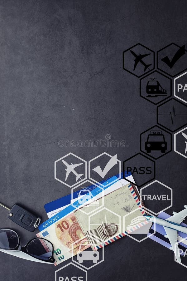 Air Ticket and Passport for Flight Plane. Travel Concept. Ticket ...