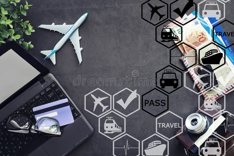 Air Ticket and Passport for Flight Plane. Travel Concept. Ticket ...