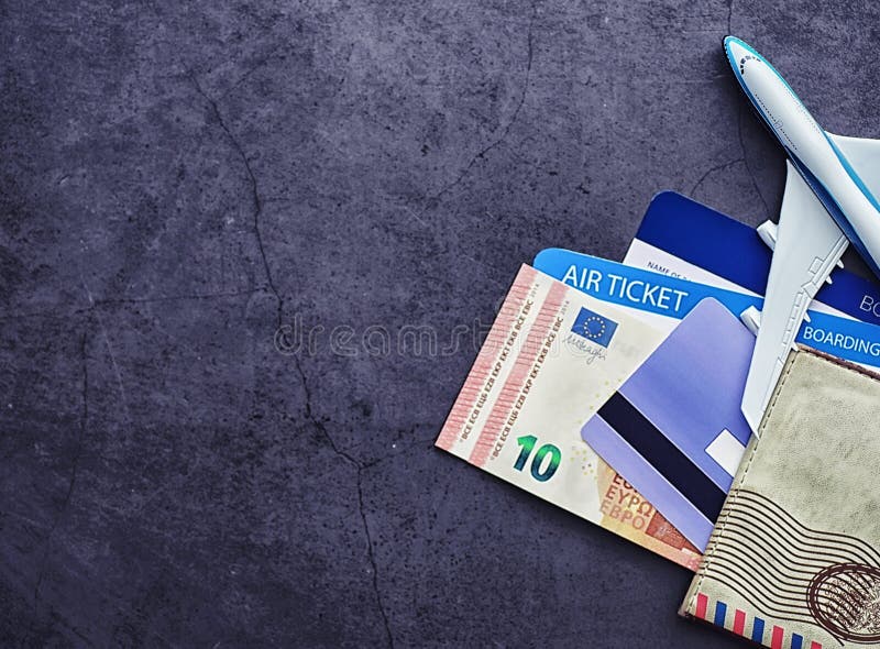 Air Ticket and Passport for Flight Plane. Travel Concept. Ticket ...