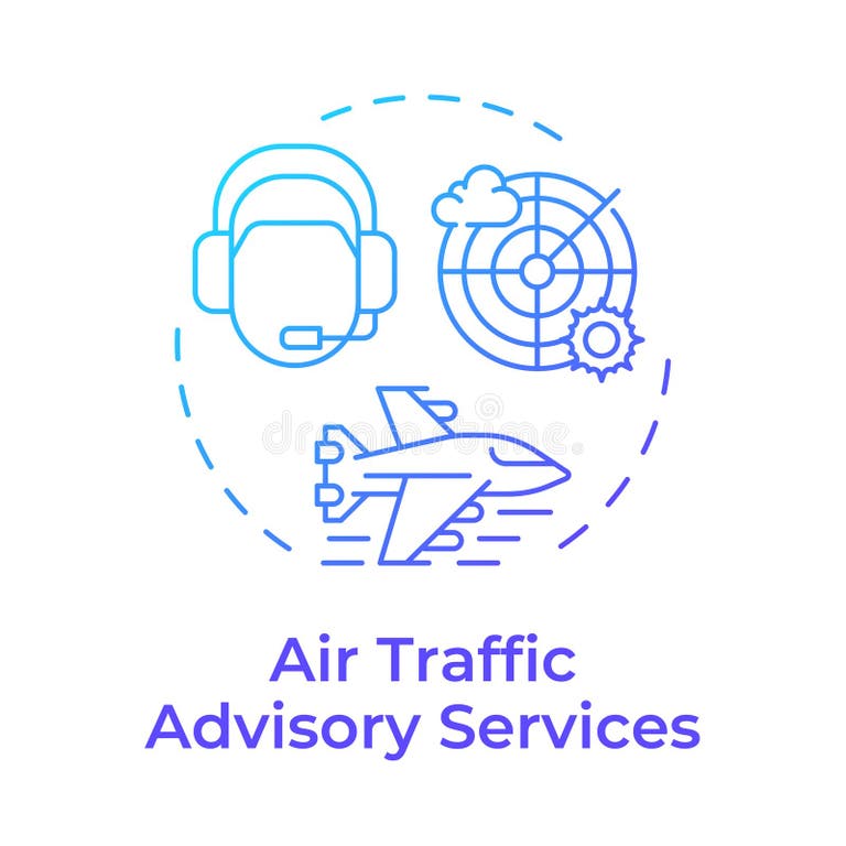 Air Traffic Advisory Services Blue Gradient Concept Icon Stock Illustration - Illustration of ...