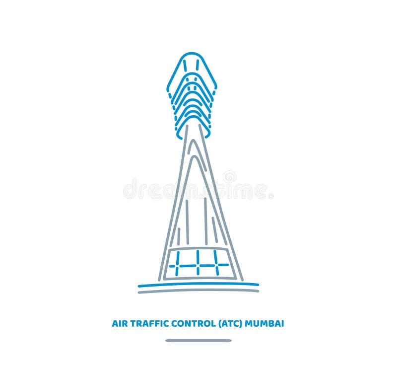Air Traffic Control Mumbai Airport Tower Icon Stock Illustration ...