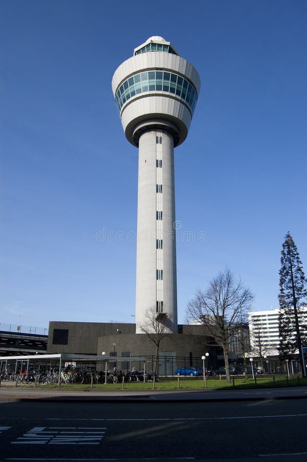 Singapore Changi Airport Control Tower at Night Stock Image - Image of ...