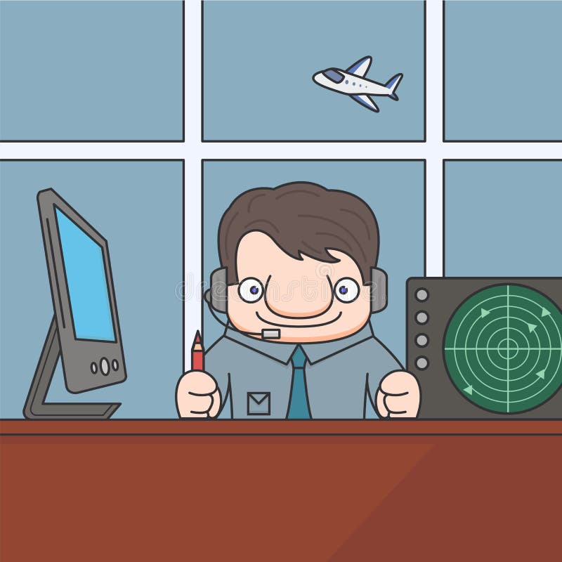 Air Traffic Controller Icon Stock Vector - Illustration of airplane ...