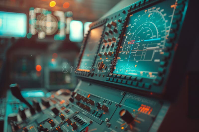 Air Traffic Controllers Navigation System Display at Control Center ...