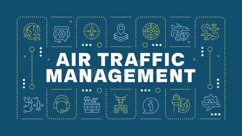 Air Traffic Management Dark Cyan Word Concept Stock Illustration ...