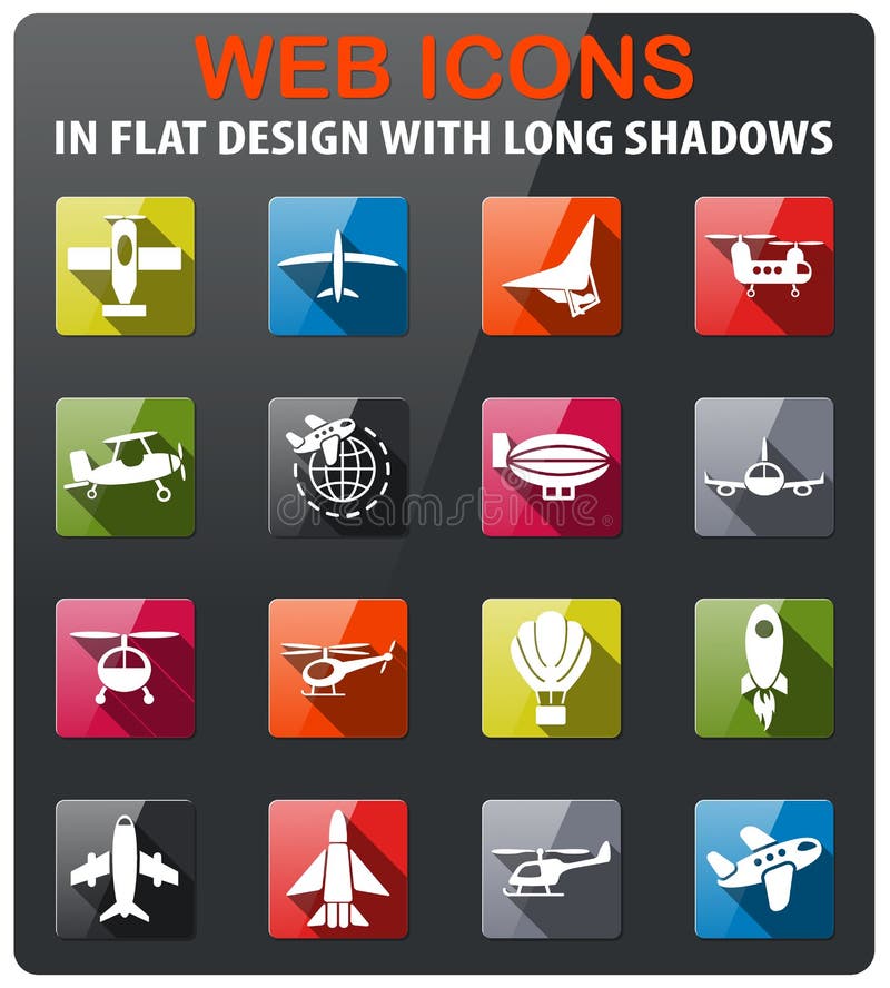 Air transport icon set stock illustration. Illustration of blimb - 88292564