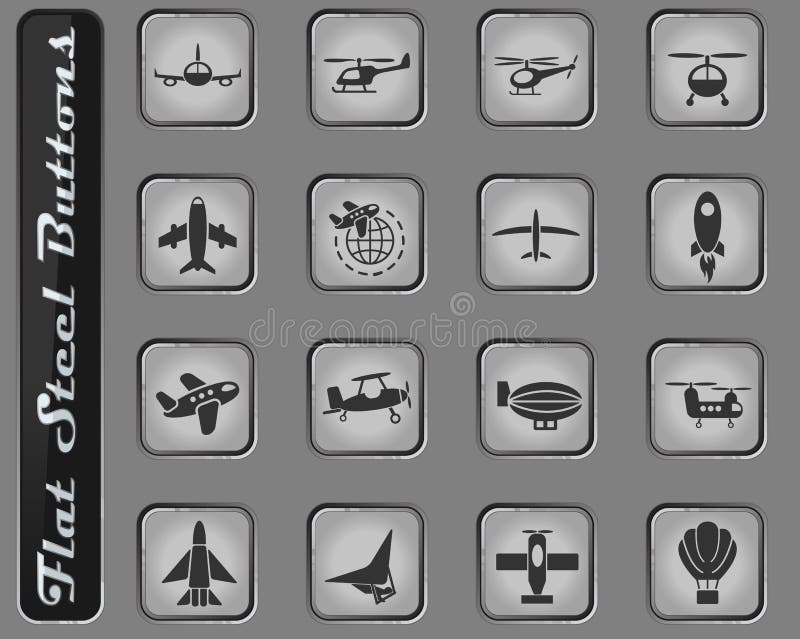 Air transport icon set stock vector. Illustration of transport - 132676677