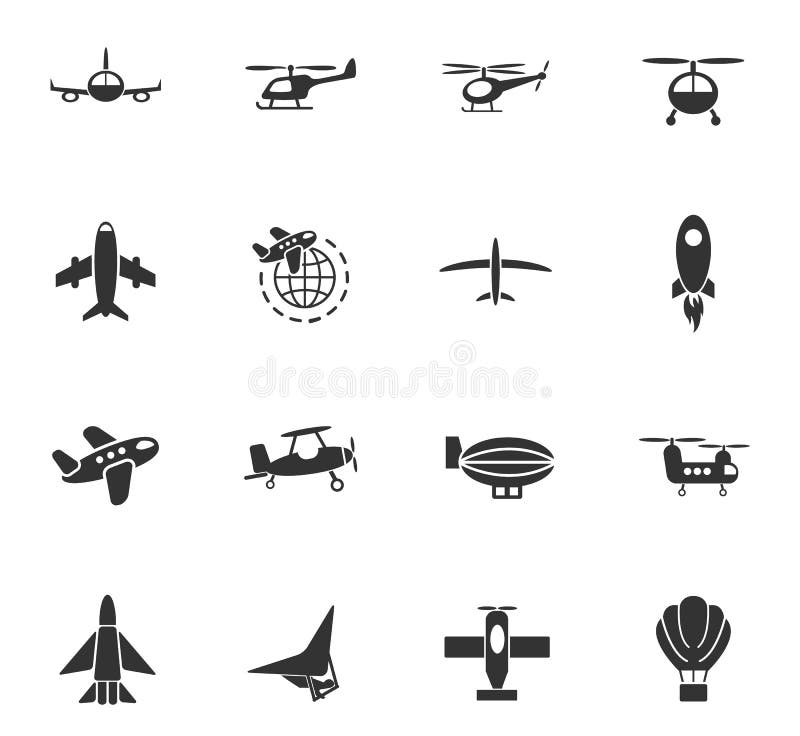 Air transport icon set stock vector. Illustration of clipart - 88222206