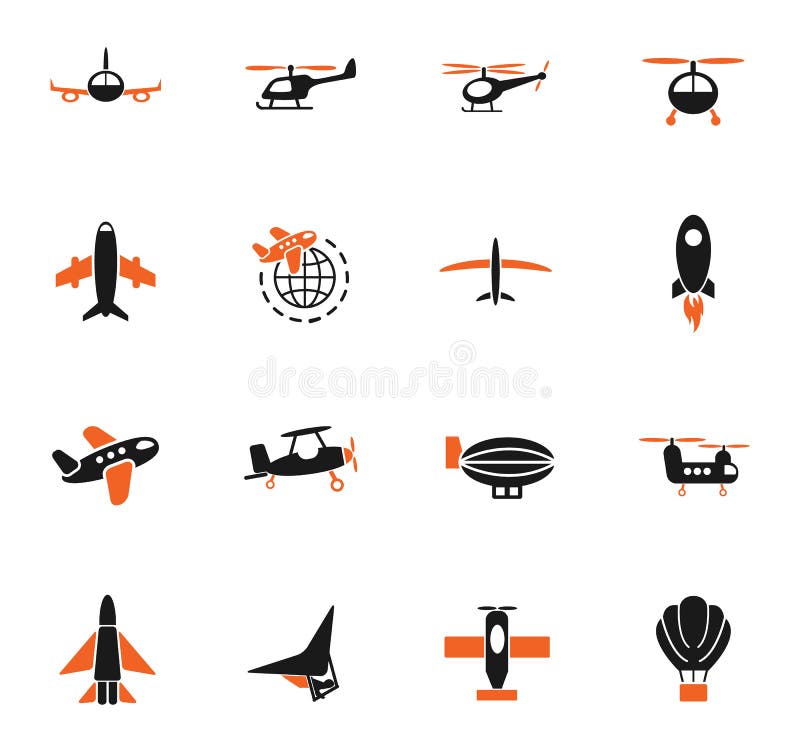 Air transport icon set stock illustration. Illustration of plane - 88280451