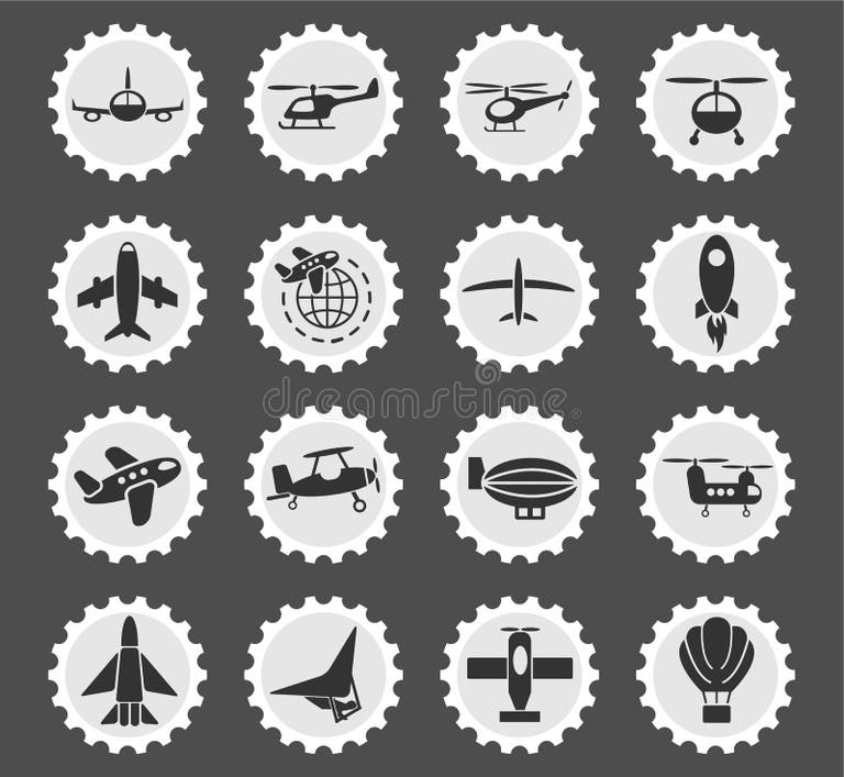 Air transport icon set stock illustration. Illustration of group - 88750189