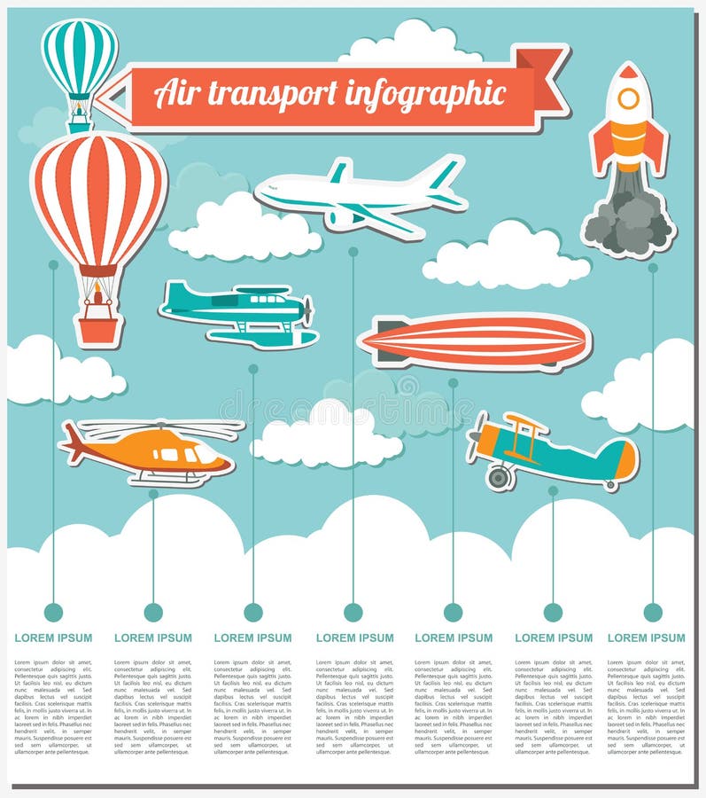 Air Transport Infographics Elements Stock Vector - Illustration of ...