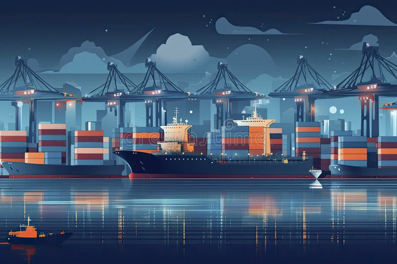 Container Ports Stock Illustrations – 259 Container Ports Stock ...