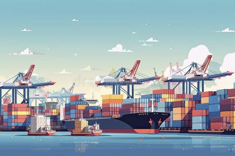Container Ports Stock Illustrations – 259 Container Ports Stock ...
