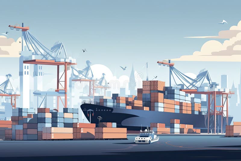 Container Ports Stock Illustrations – 259 Container Ports Stock ...