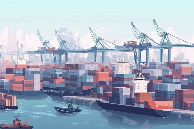Container Ports Stock Illustrations – 259 Container Ports Stock ...