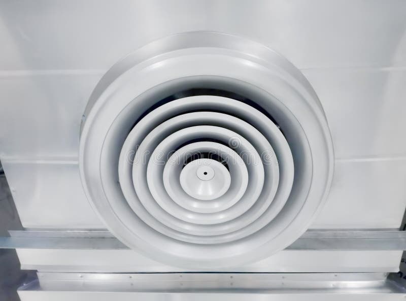 Air Ventilating Tube Installed On The Ceiling Of The Office Building ...