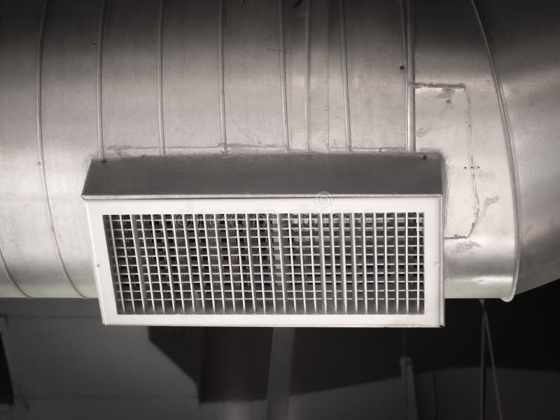 Air Ventilating Tube Installed on the Ceiling of the Office Building ...