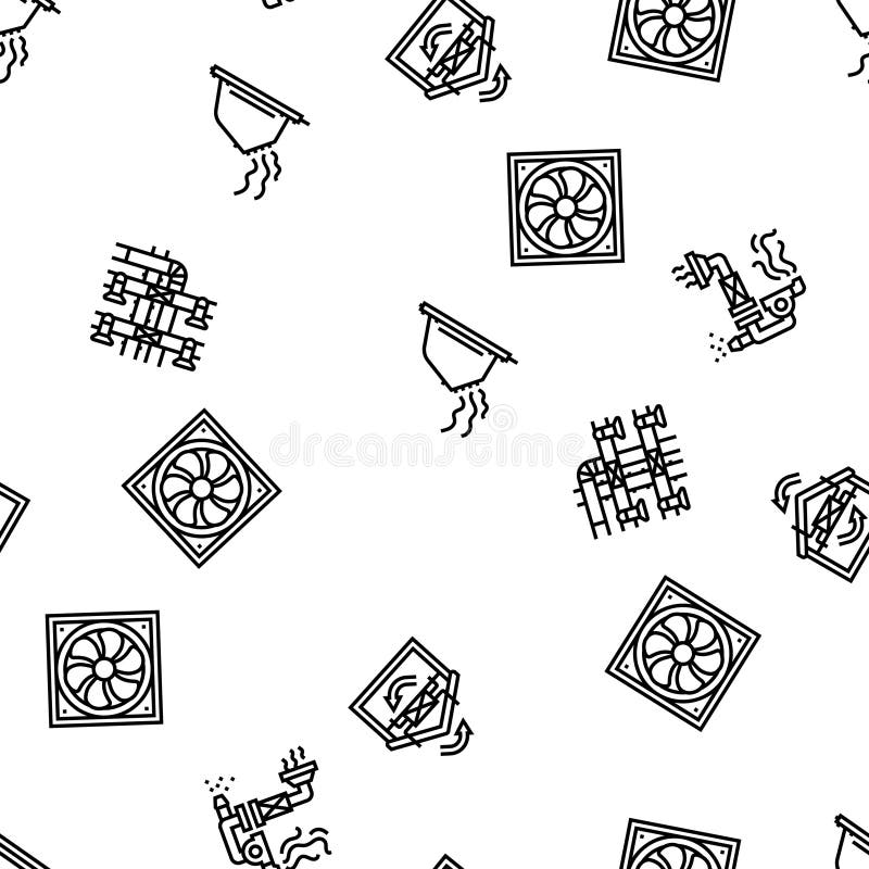 Air Ventilation Cold Fan Seamless Pattern Vector Stock Vector ...