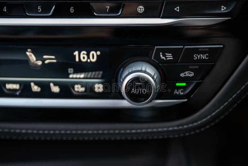 Air Ventilation System and Air Conditioning Button Inside a Car. Car ...