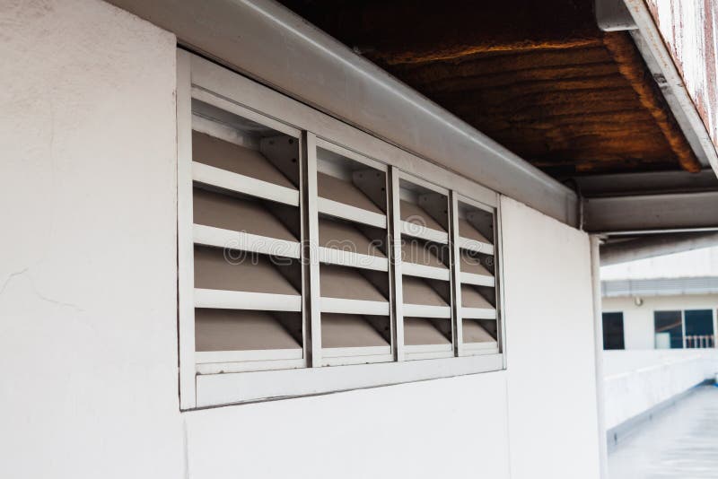 Metal Slat Frame on Concrete Wall Stock Photo - Image of design ...