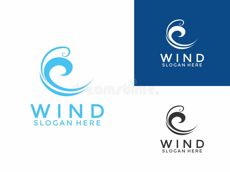 Air or Wind Symbol Logo Design Template. Abstract Wind Logo Vector ...