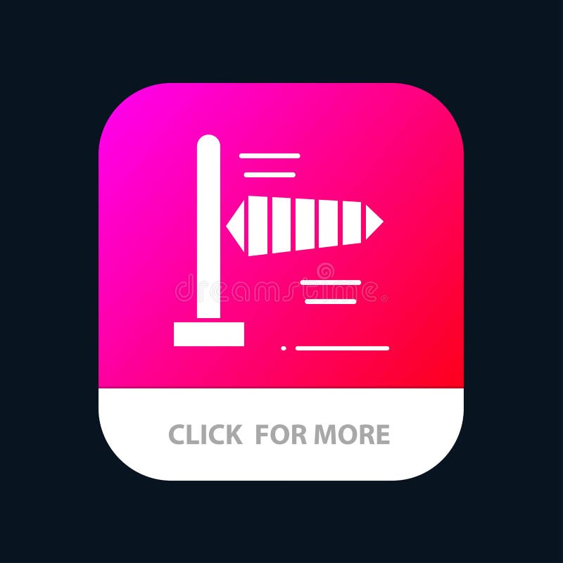 Air, Wind, Windy Mobile App Button. Android and IOS Glyph Version Stock ...