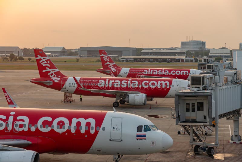 AirAsia Planes at Sunrise editorial image. Image of airplanes - 320546570