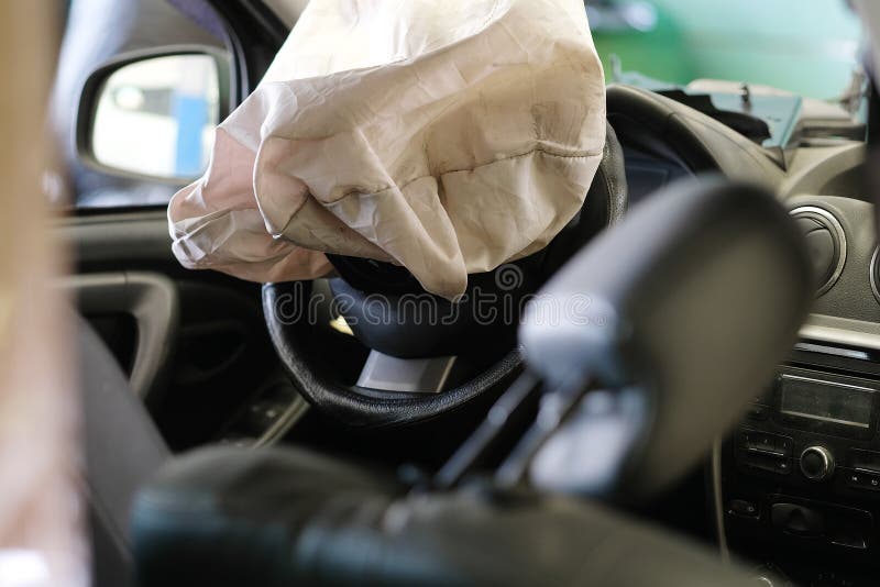 Airbag Exploded at a Car Accident Stock Image - Image of injury ...